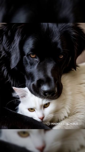Дружба кота и собаки. Милота. ИИ контент