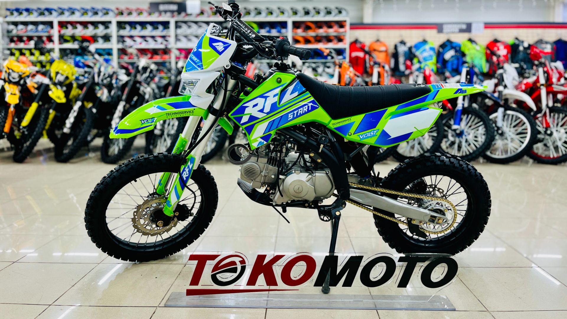 Мотоцикл Кроссовый Apollo RFZ START 150X-LE, 17-14 (Зеленый) 18 (В