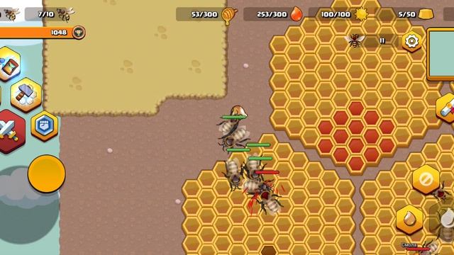 одна битва и убиваем сушеств и как убить другую калонию пчел? pocket bees симулятор колонии