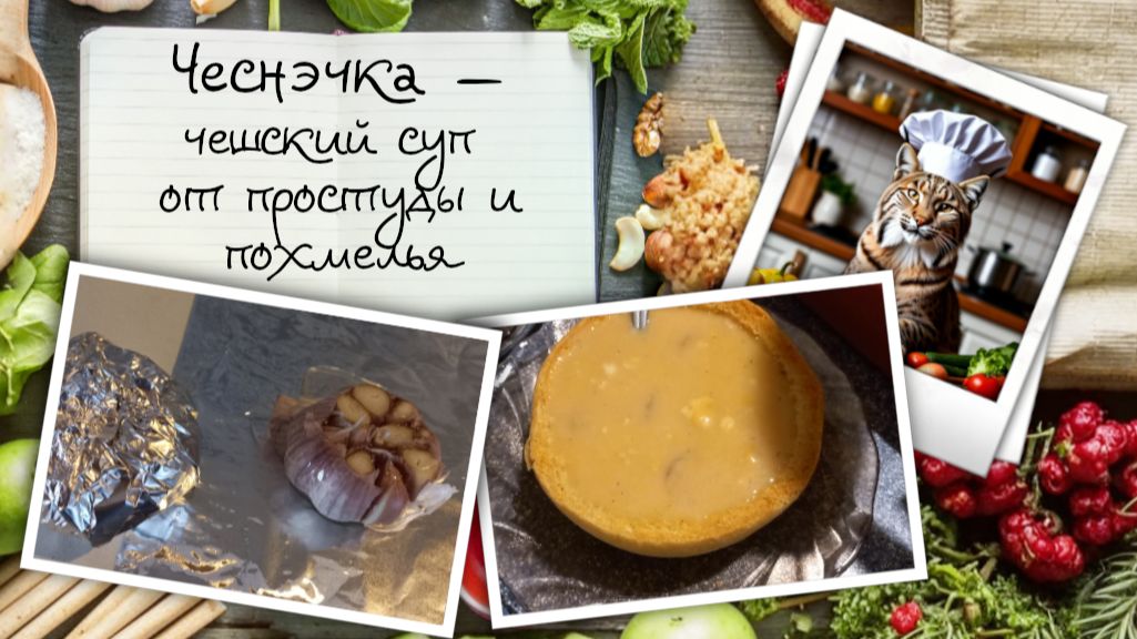 Чеснэчка в хлебном горшочке. Чешский зимний суп от простуды и похмелья