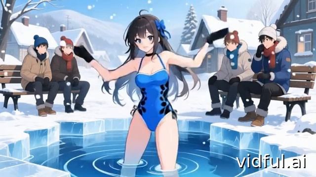 Зимнее купание перед успешным геймером