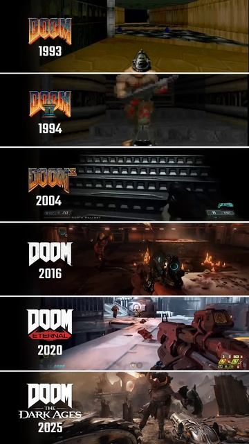 Эволюция игр Doom с 1993 по 2025 год.
