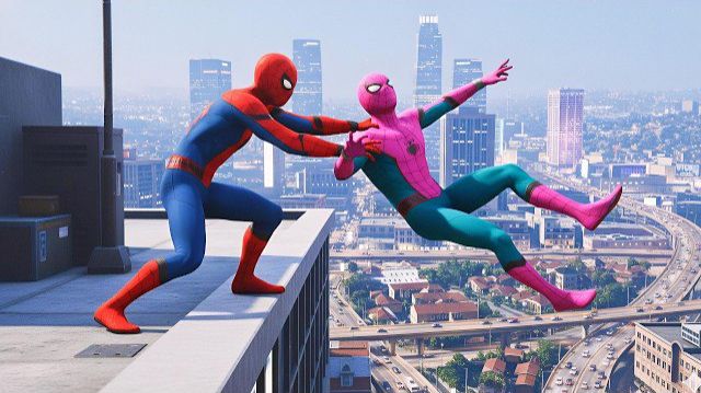 Гонки на рампе с Человеком-пауком. Кто пересечет рампу в ГТА 5