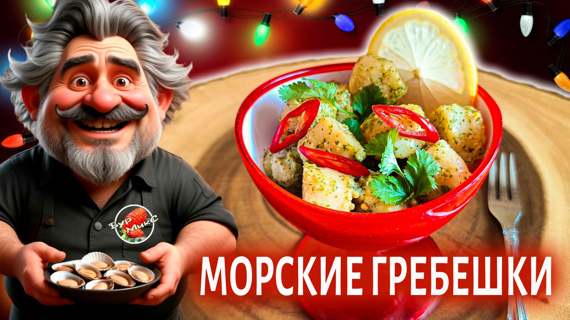 Закуска из морских гребешков