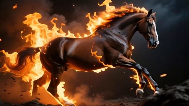 ОГНЕННЫЙ КОНЬ: Заряд Энергии и Силы • Динамичная визуализация под мощные барабаны | 4K