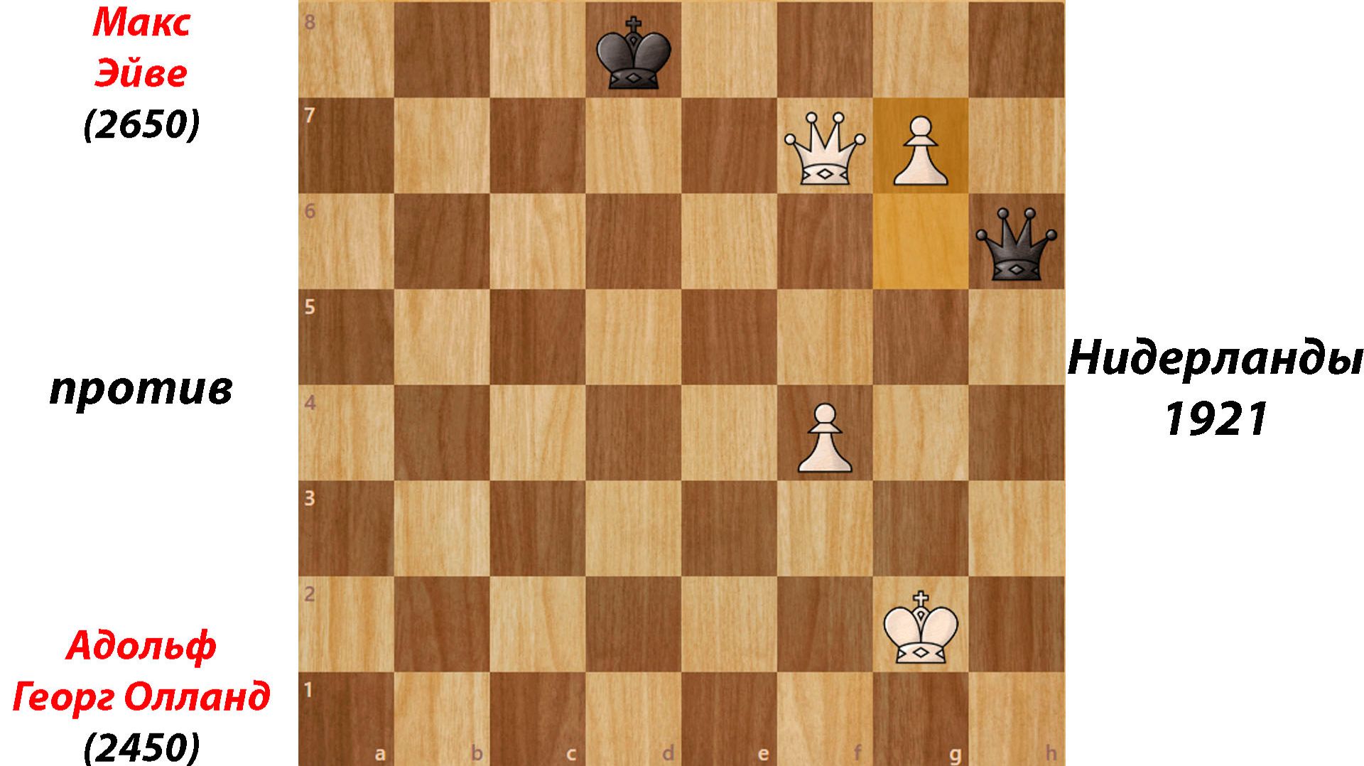 Макс Эйве против Адольфа Оллана, Нидерланды, 1921.