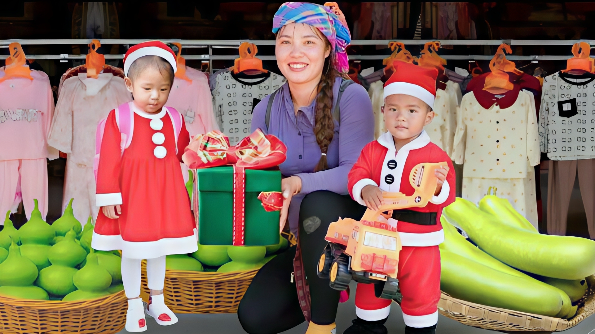 Собираю зеленые тыквы и покупаю одежду для детей. Простой день Дуонг и детей