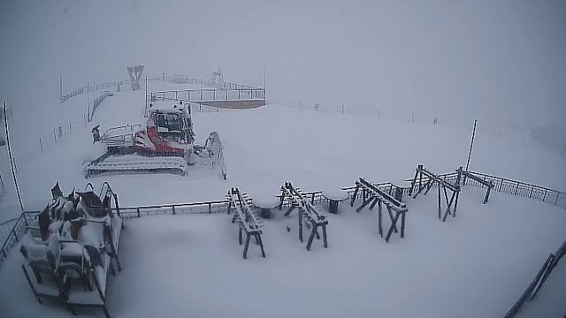 На высоте 2320 м настоящая метель