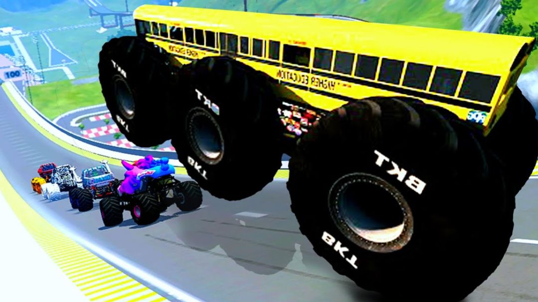 МУЛЬТИКИ ПРО МАШИНКИ Эпические прыжки и столкновения на скоростном монстр-траке Beamng Drive #117