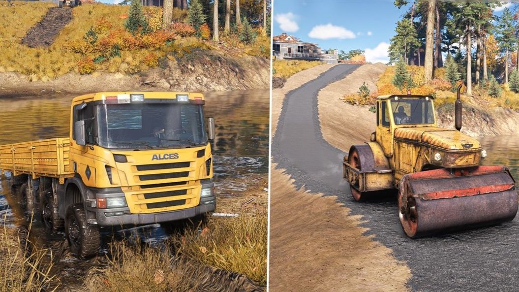 ВИДЕО ПРО МАШИНКИ СИМУЛЯТОР СТРОИТЕЛЬНОЙ ТЕХНИКИ СТРОИМ ДОРОГУ ЧЕРЕЗ РЕКУ МУЛЬТФИЛЬМ ИГРУШКИ МАШИНКИ