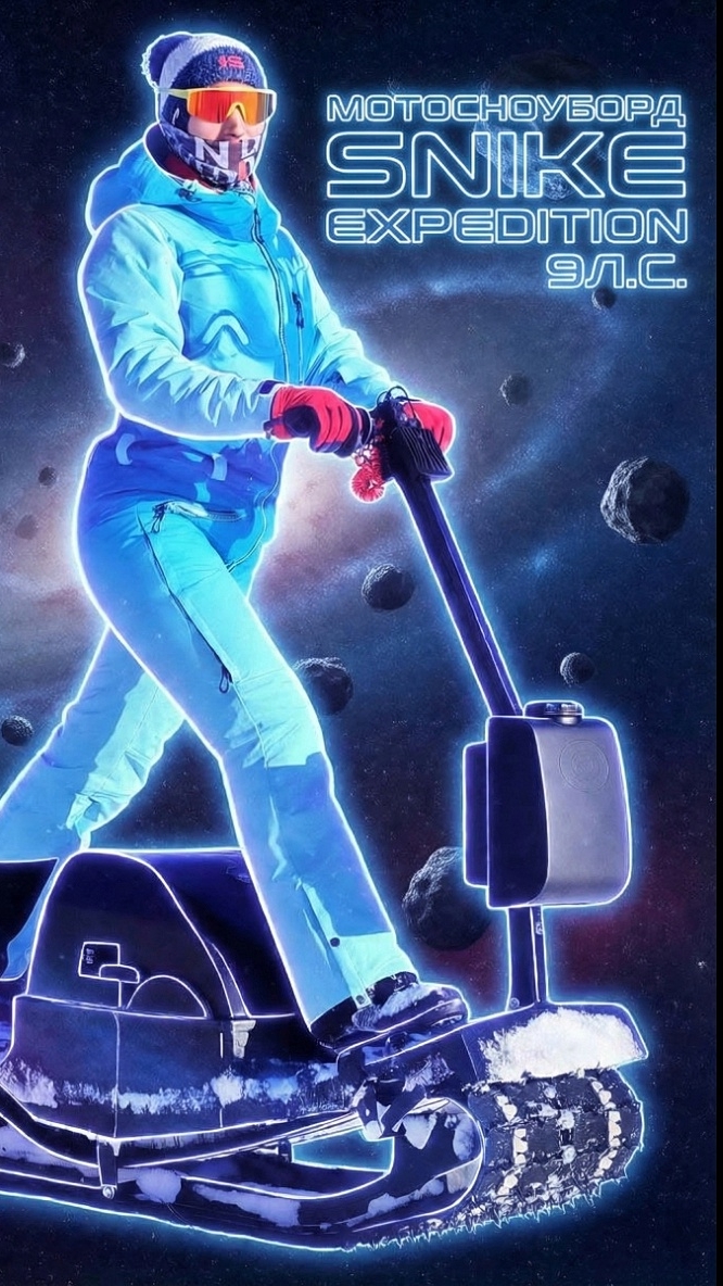 новый мотосноуборд SNIKE путешествуй зимой!