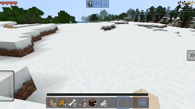 Выживание в майнкрафте в снежной деревне.