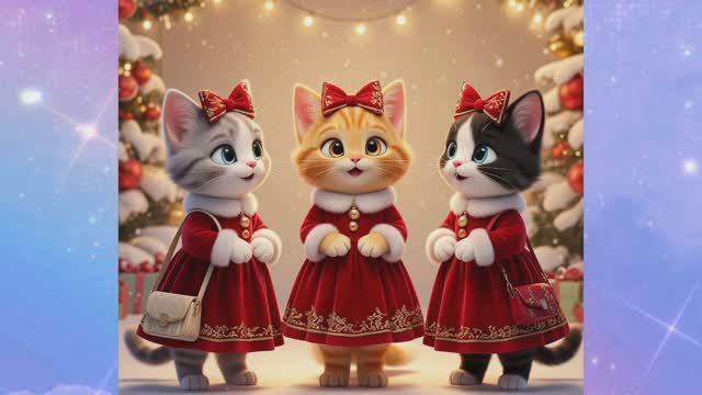 Новогоднее видео Кошки Котята Новый год