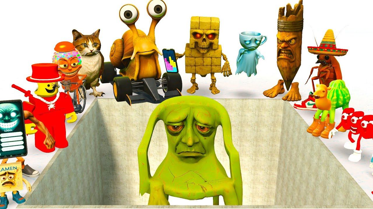 СЛОМАННЫЙ КАРКЕРКАР КУРКУР против КРАЖИ МОЗГА в ГИГАНТСКОЙ ЯМЕ! Битва с мозговым гнилью в GMod