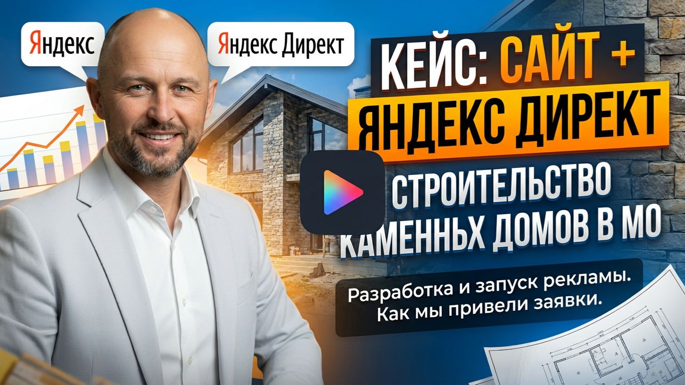 Кейс разработка сайта и запуск рекламы в Яндекс Директ по строительству каменных домов в МО