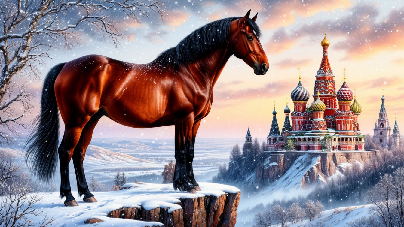 Конь гнедой