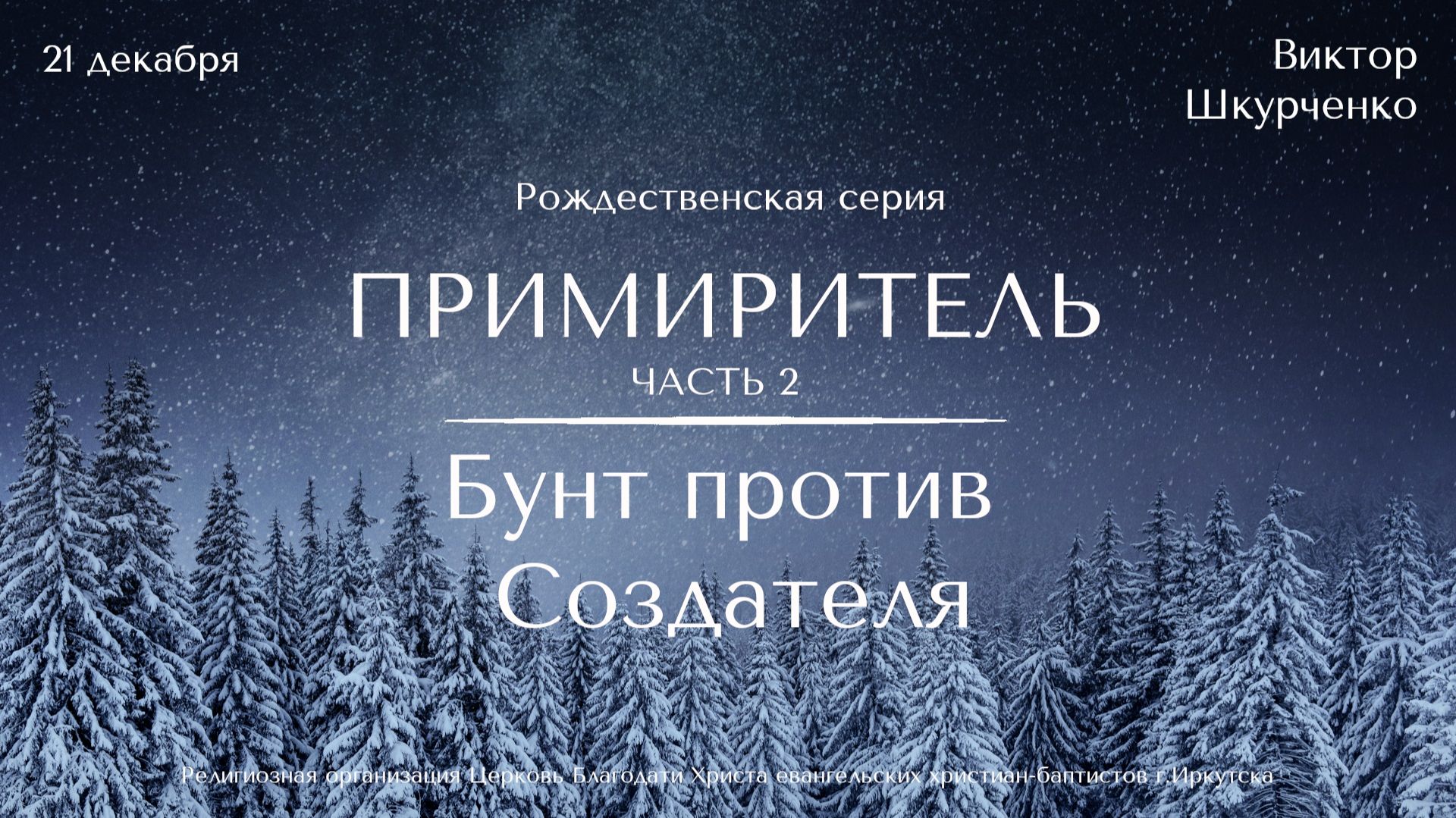 21.12.2025 Виктор Шкурченко "Примиритель. Часть 2. Бунт против Создателя"