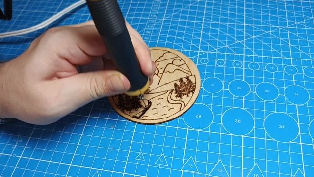 Ручное выжигание по дереву. Пейзаж.