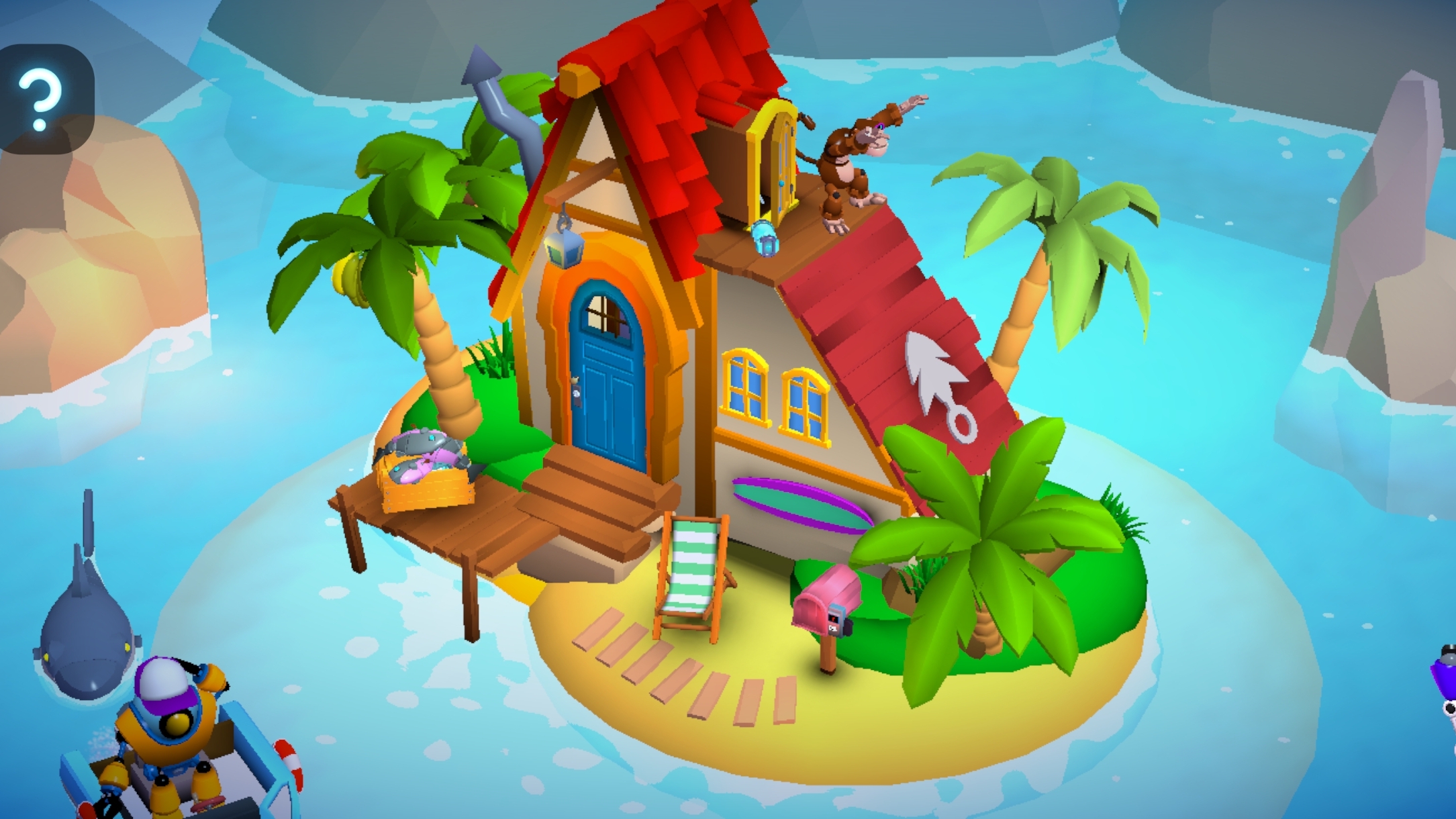 Tiny Robots Portal Escape. Часть 2 Друзья Дедушки Атака акул ( альтернативный уровень)