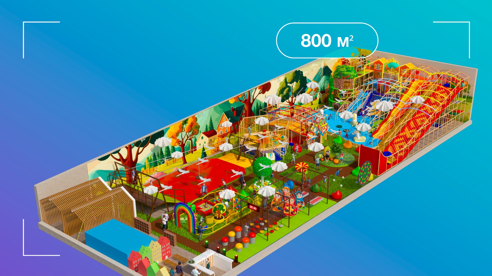 Пример проекта детского центра | 3D-экскурсия по проекту в стиле русско-народных сказок