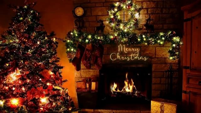 новогодняя атмосферная музыка для настроения камин праздник зима уютный вечер