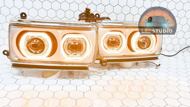 Toyota Land Cruiser 80 тюнинг комплект фар с ДХО от Ledstudio