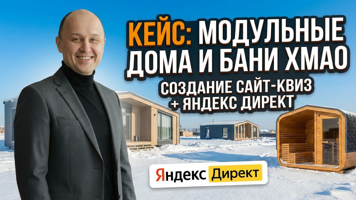 Кейс создание сайта-квиза и настройка рекламы в Яндекс Директе по модульным домам и баням ХМАО