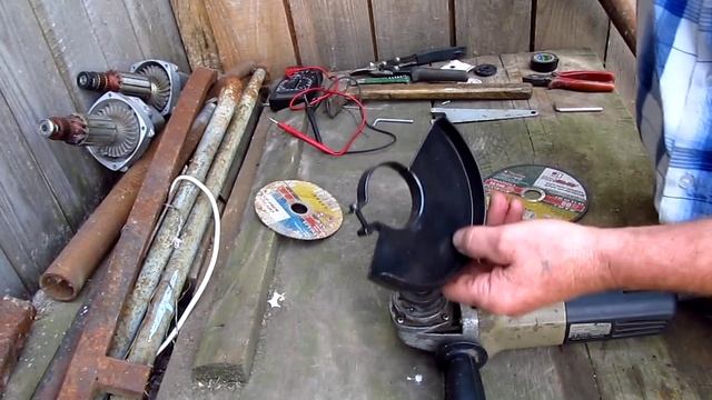 Замена защитного кожуха на интерскол 125(900)