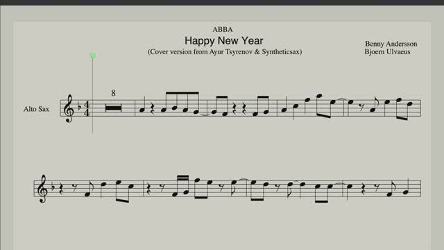 Happy New Year - Ноты для саксофона альт - Хаус версия в фа мажоре - Минус для саксофонистов