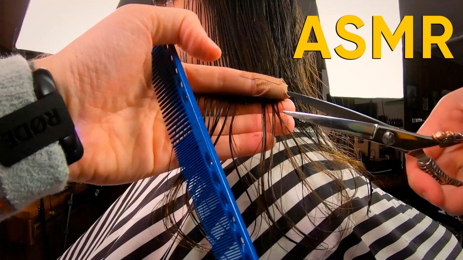 АСМР / ASMR 💈 POV стрижка очень длинных волос только ножницами - 16 минут релакса