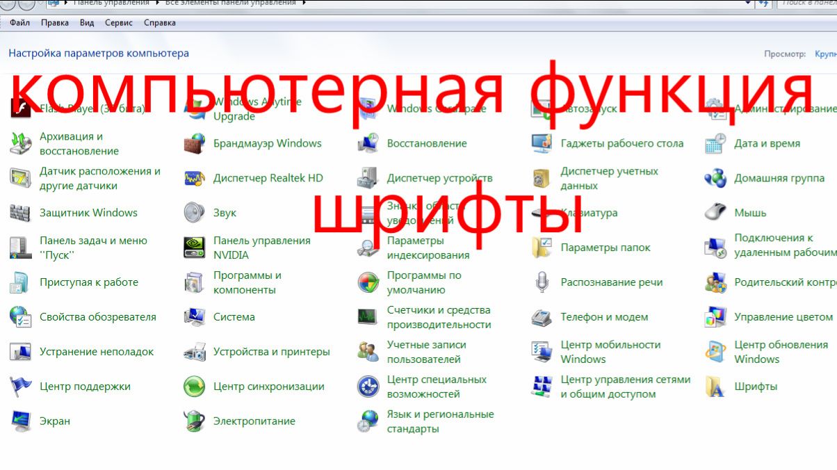компьютерная функция шрифты.