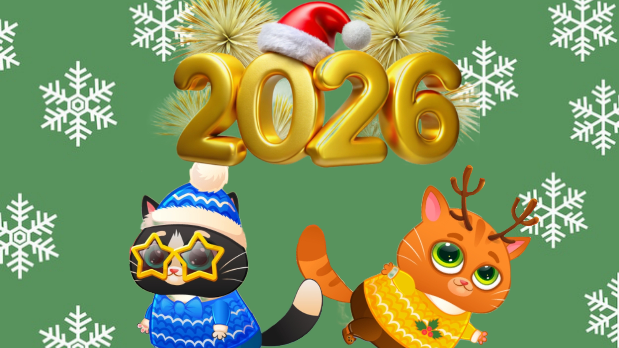 новый год серия котик бубу поздравляет с Новым Годом 🎄