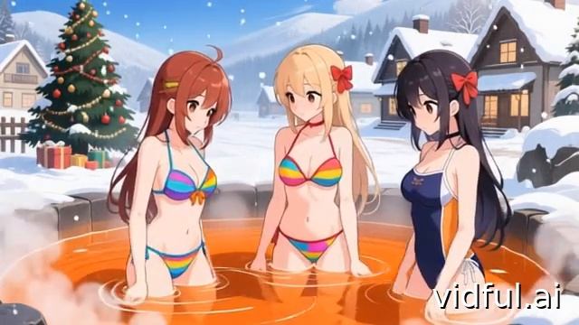 Новогоднее купание в горячей воде