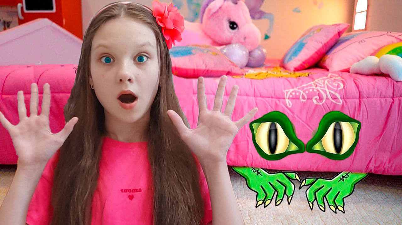 Лиза с папой и их забавная история  /  Монстр под кроватью / Интересное  видео для детей / Сборник