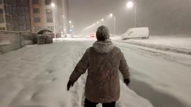 Майкоп в снежном плену.