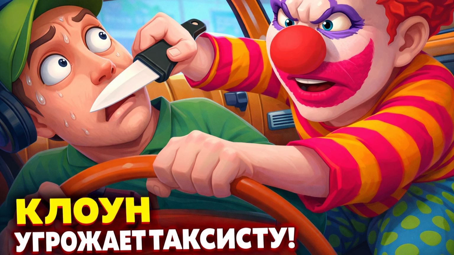 КЛОУН ДОСТАЛ НОЖ😱 ТАКСИСТ НЕ ОЖИДАЛ ТАКОГО… Taxi Driver VR/Часть 2
