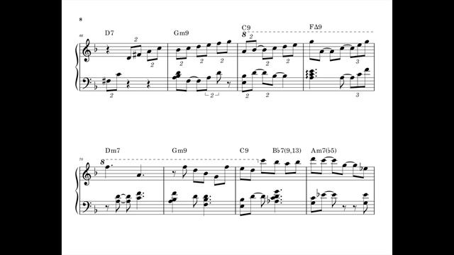 Beegie Adair - The Christmas Waltz - Sheet music transcription (Jazz Piano)