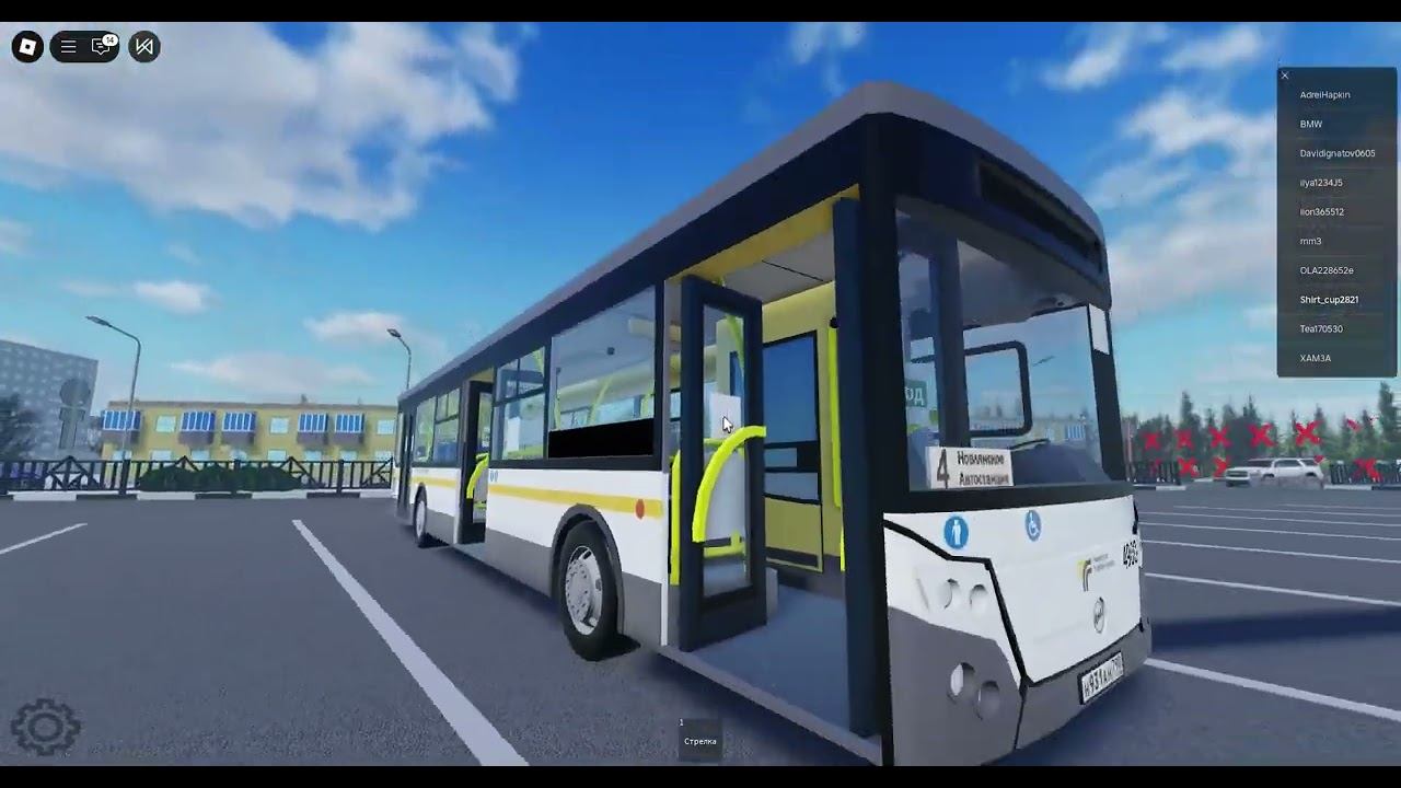 Работаю на 4 маршруте Орловский - Автостанция на ЛиАЗ-5292.65 (Учебный) в роблоксе!
