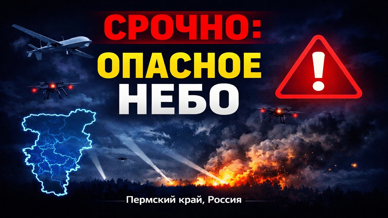 СРОЧНО: Беспилотная угроза в Пермском крае, введён сигнал «Опасное Небо» в первые дни года