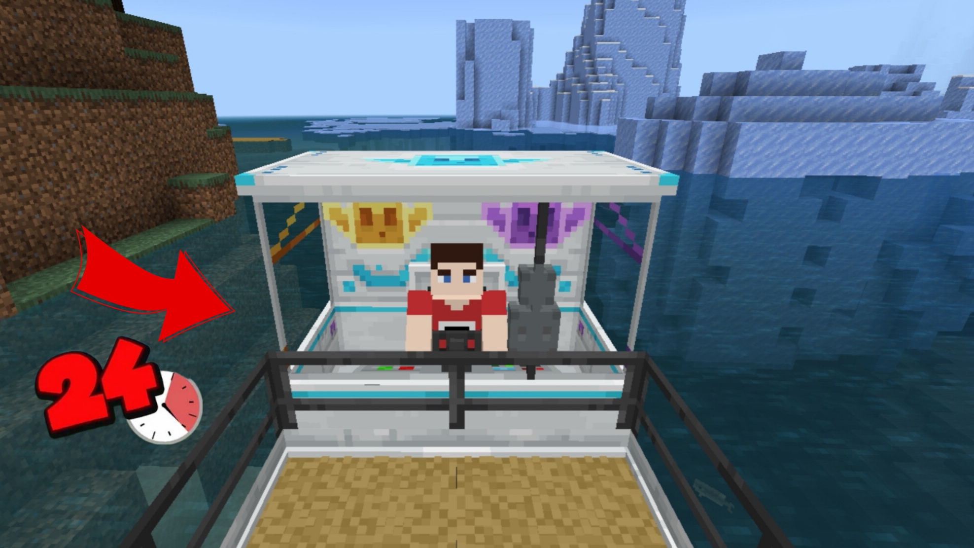 Я провел 24 часа в этой лодке в Майнкрафте | ManeLego minecraft