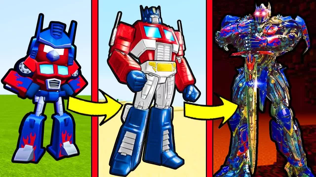 КАК МЕНЯЛСЯ ОПТИМУС ПРАЙМ И ЕГО ЖИЗНЕННЫЙ ЦИКЛ В МАЙНКРАФТ ~ ЭВОЛЮЦИЯ И ТРОЛЛИНГ MINECRAFT ROBOT