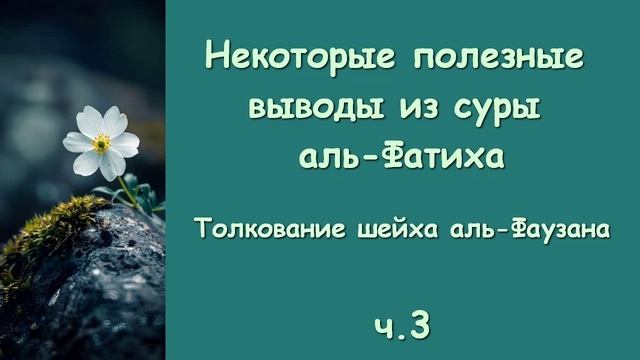 Некоторые полезные выводы из суры аль-Фатиха
