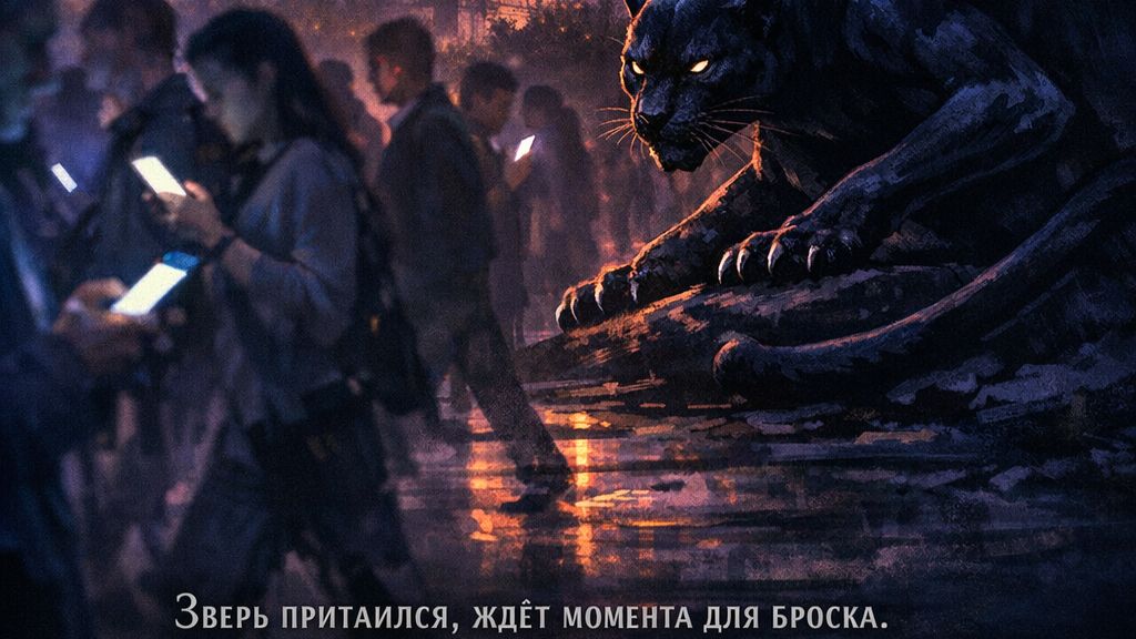 Зверь притаился, ждёт момента для броска