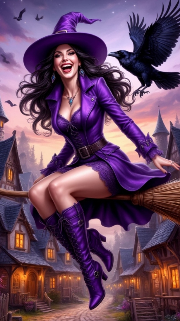 Ведьма летит с шабаша