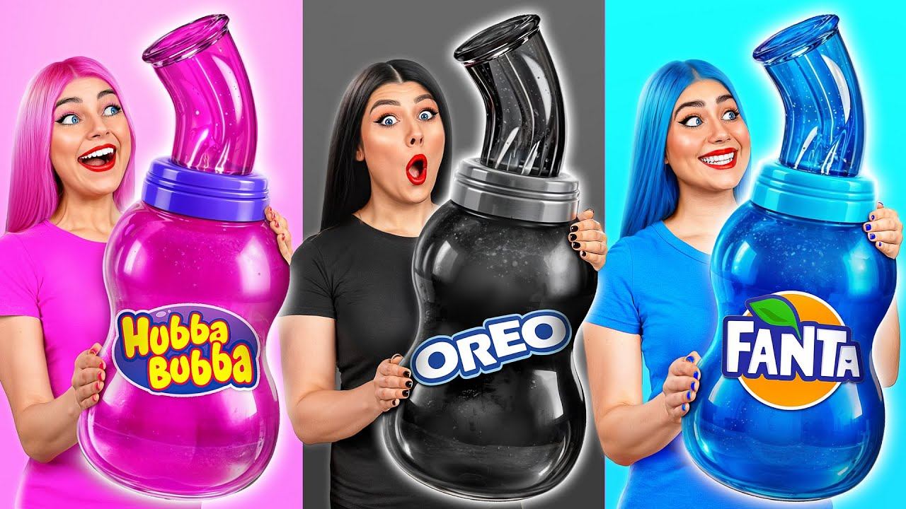 Розовая VS Черная VS Синяя Еда Кулинарный Челлендж | Смешные Челленджи с Едой с Multi DO Challenge