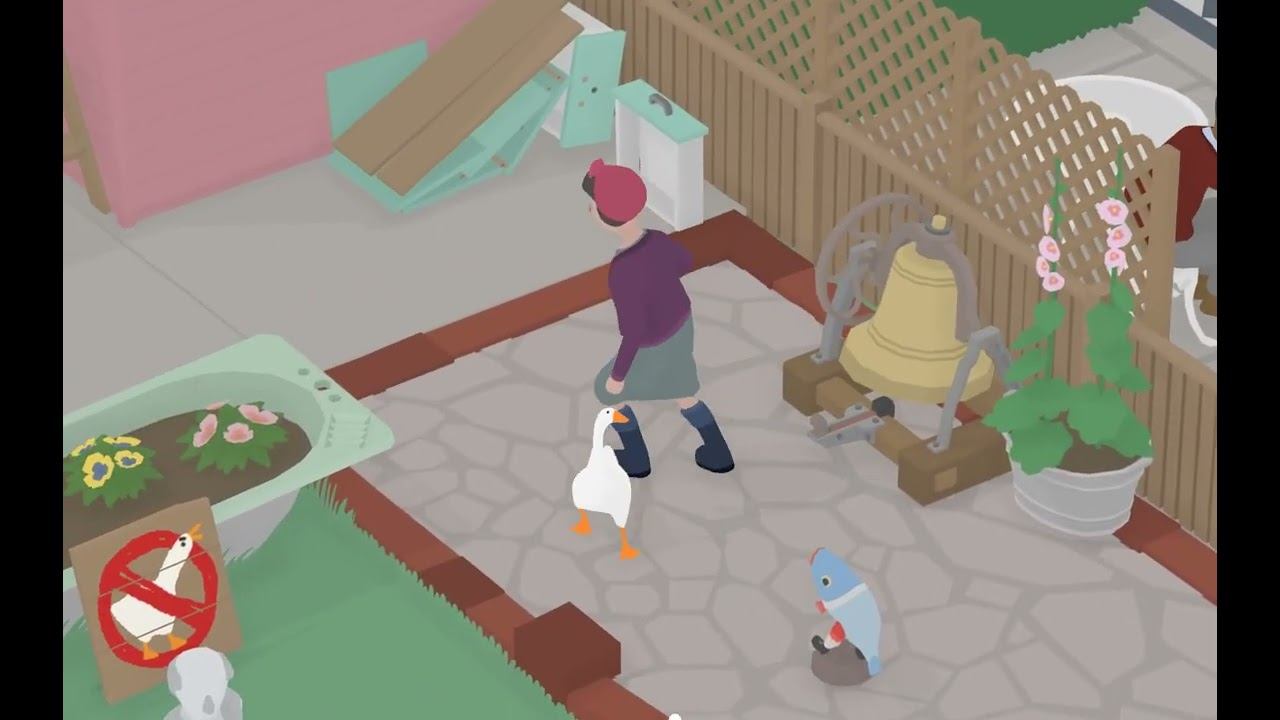 Обокрал "огороды" (женщину и мужчину) в Untitled Goose Game