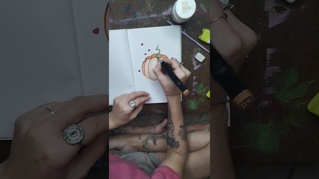 Туториал на тыкву маркерами