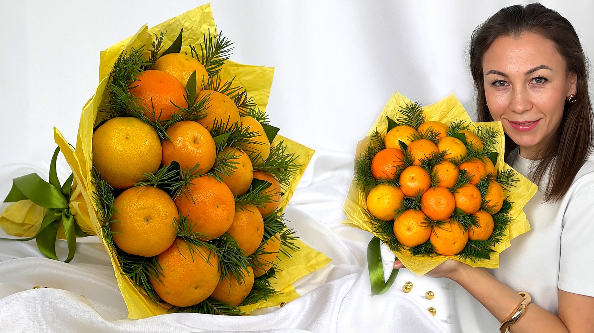 Сладкий заряд настроения в одном букете. Мандариновый букет своими руками