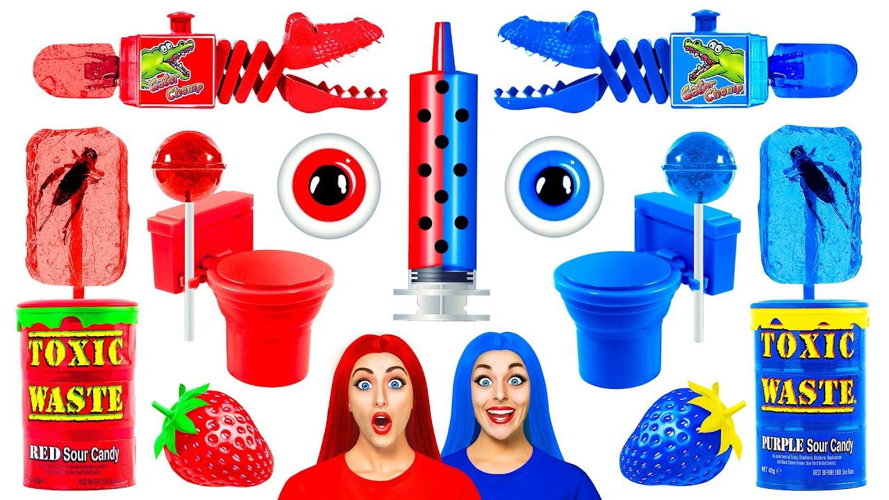 Красно-Синий Челлендж #2 | Едим продукты одного цвета целый день с Multi DO Challenge