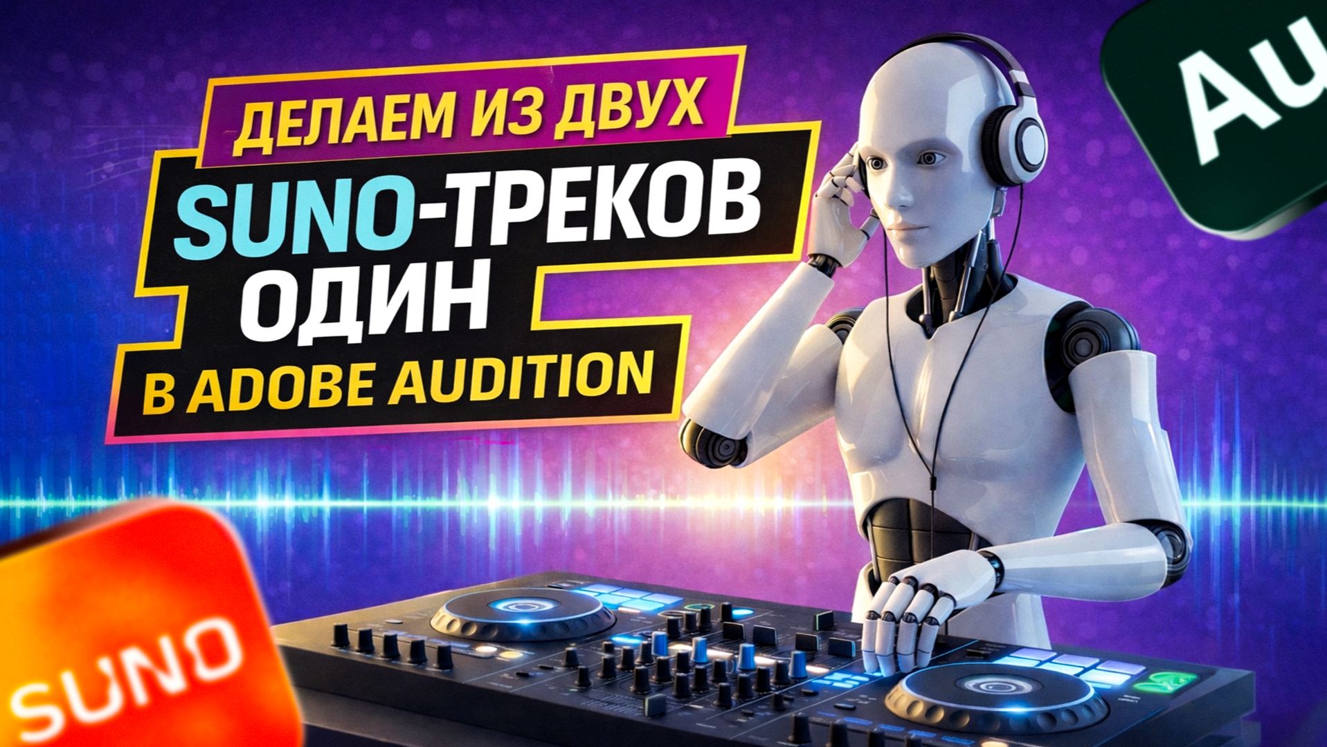 Делаем в Adobe Audition один трек из двух Suno-треков